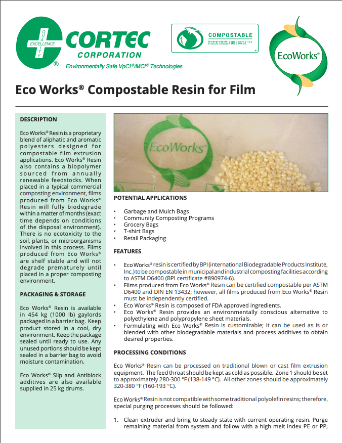 EcoWorks® Resin, Biodegradable Resin for Film