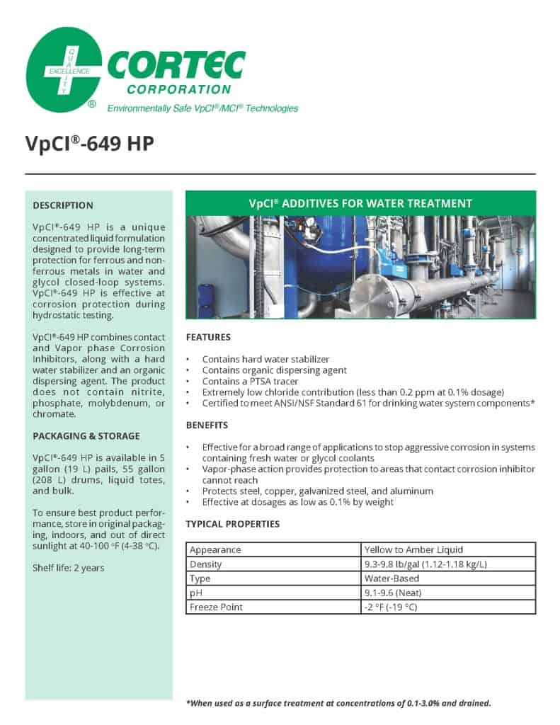 VpCI®-649 HP - Cortec Water Treatment